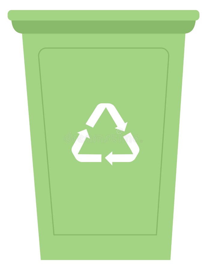 Green Eco Garbage Can. Waste Recycle Bin Stock Vector - Illustration of ...
