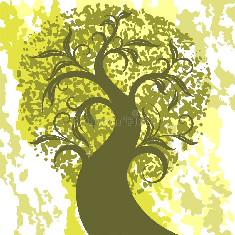 Green tree stock vector. Illustration of background, grunge - 6957519