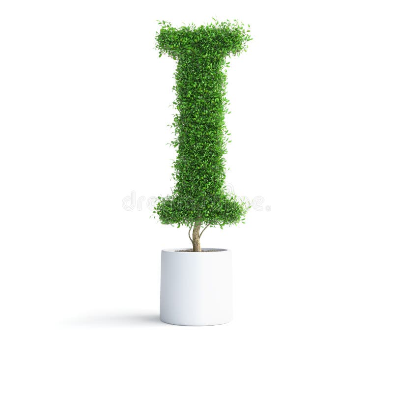 Green Tree Alphabet Letter I with Clipping Path Stock Illustration ...