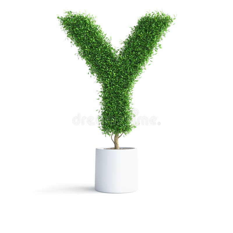Green Tree Alphabet Letter Y with Clipping Path Stock Illustration ...