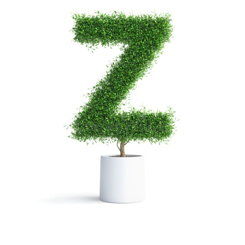 Green Tree Alphabet Letter Z with Clipping Path Stock Illustration ...