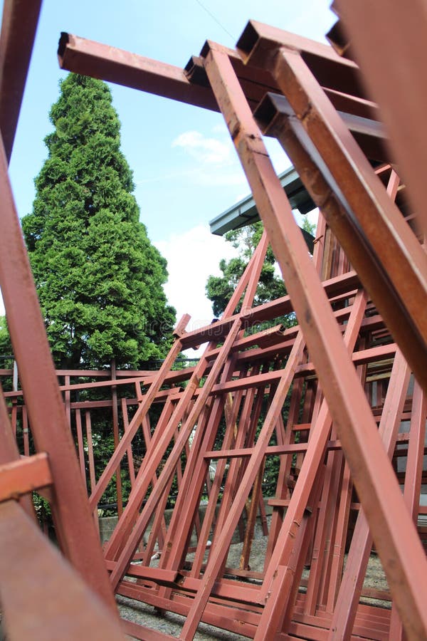 Green Tree Behind Rusted Iron Bars Stock Image - Image of junk, green ...