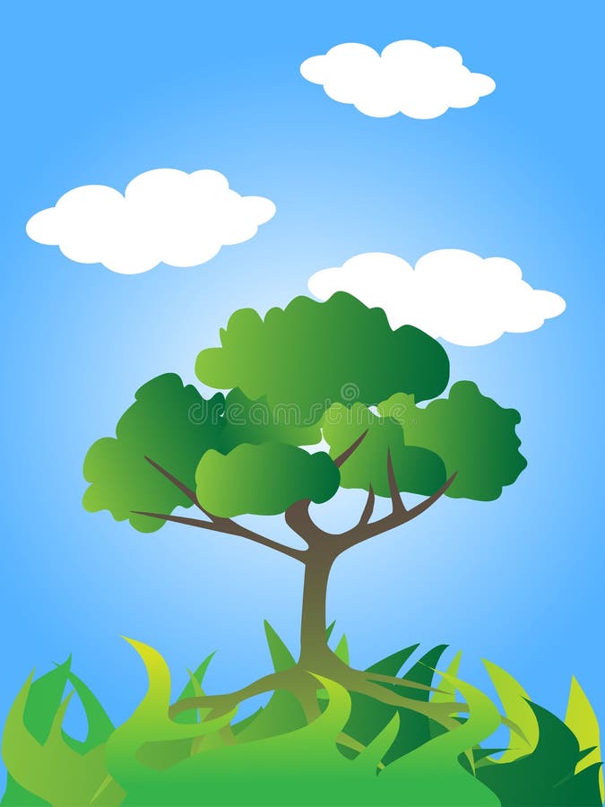 Vector summer tree stock vector. Illustration of season - 12040629