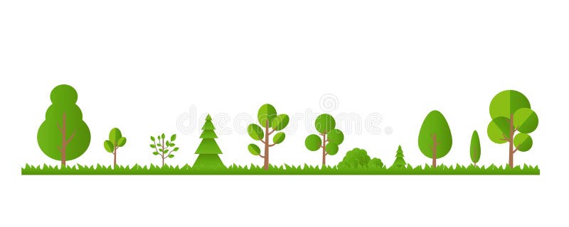 Green Tree Border Isolated Transparent Background Stock Vector ...