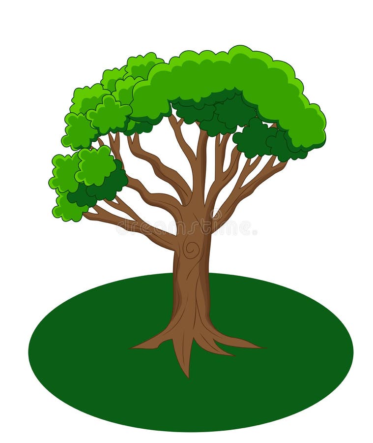 Green tree cartoon stock vector. Illustration of isolated - 129530921