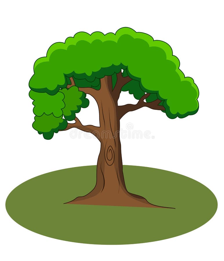 Green tree cartoon stock vector. Illustration of beauty - 129531296