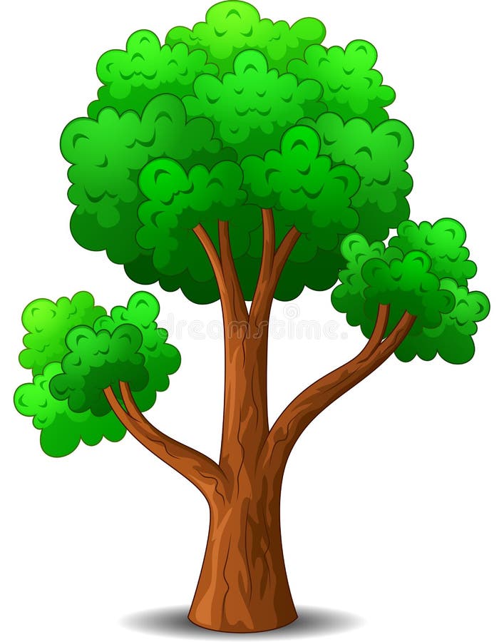 Green tree cartoon stock vector. Illustration of trunk - 68887234