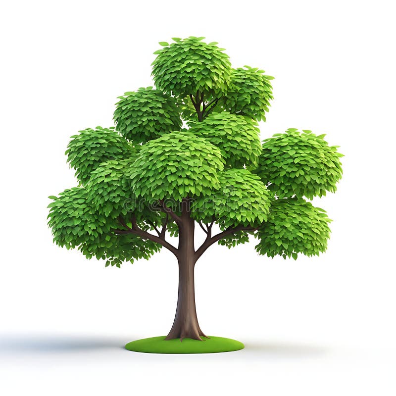 Green Tree with Dense Foliage Isolated on White or Transparent ...