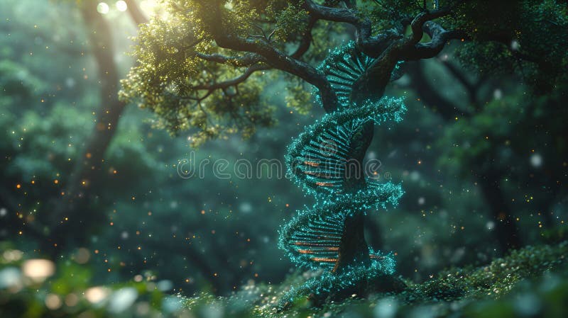 Green Tree with DNA, Biotechnology or Synthetic Biology Stock ...