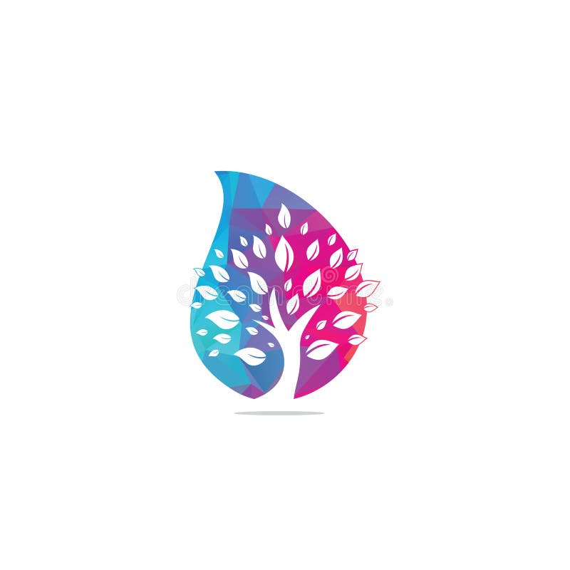 Tree Drop Water Time Management Logo Icon Illustration Brand Identity ...