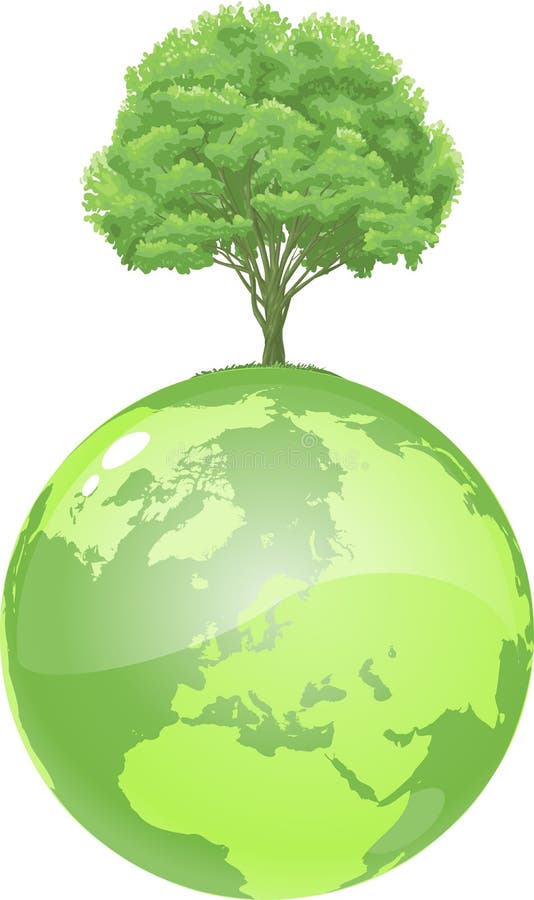 Green Tree Earth stock vector. Illustration of recycling - 6628621