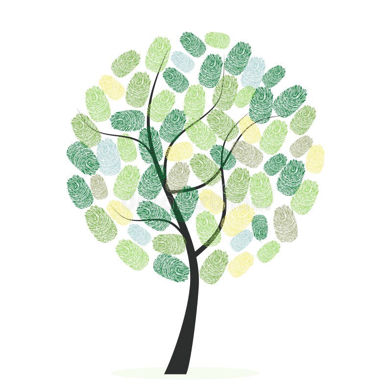 Fingerprint green tree stock vector. Illustration of concept - 38878059