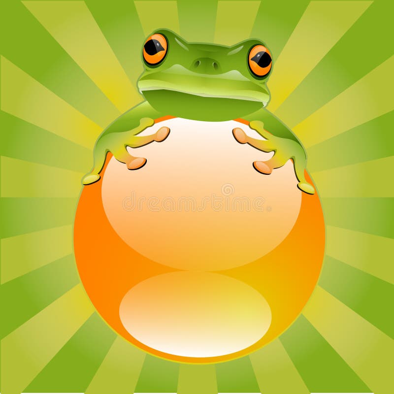Green cute frog stock vector. Illustration of brooding - 33601576