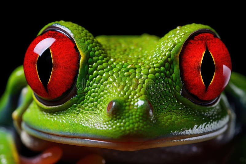 Green Tree Frog with Red Eyes Stock Image - Image of macro, fauna ...