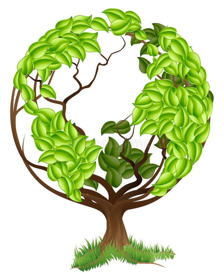 Green Tree Globe Earth World Concept Stock Vector - Illustration of ...