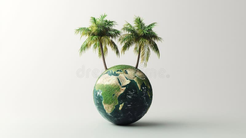 A Green Tree Globe Illustrating the Principles of Sustainable ...