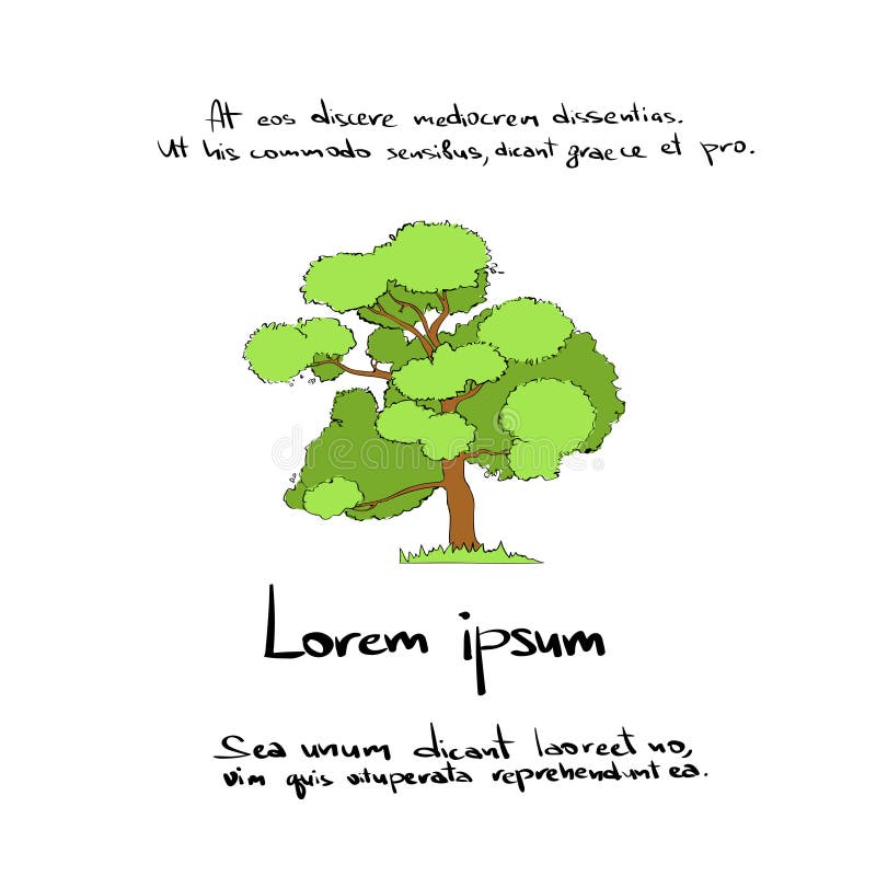 Green Tree Hand Draw Color Icon Vector Stock Vector - Illustration of ...