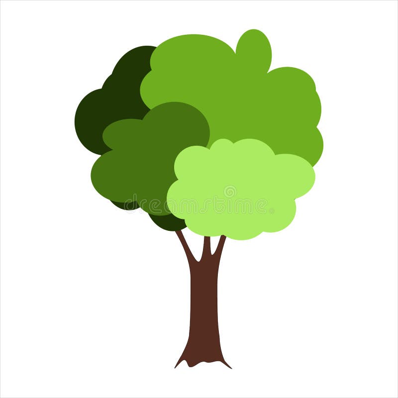 Green Tree. Tree Green Icon Isolated on White Background Stock Vector ...