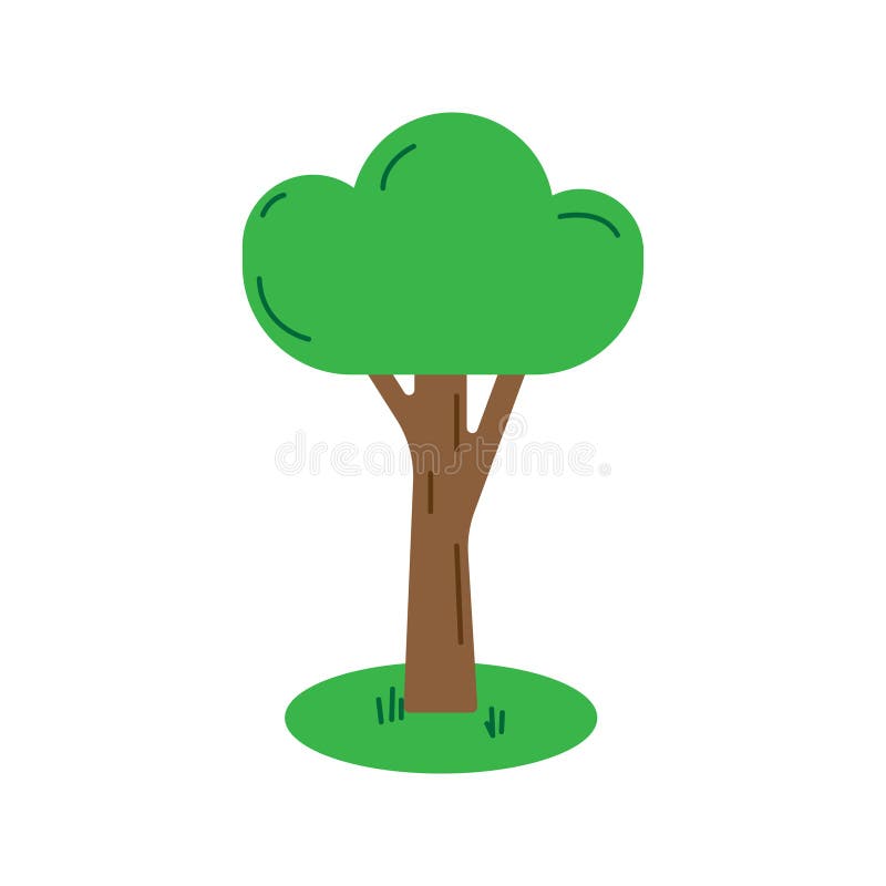 Green Tree Illustration. Simple Nature Symbol. Vector Tree Icon ...