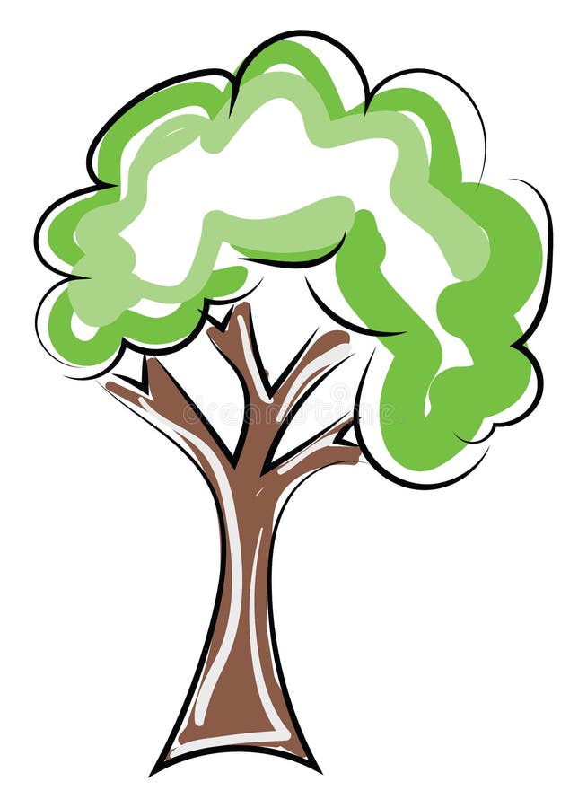 Green Tree Vector or Color Illustration Stock Vector - Illustration of ...