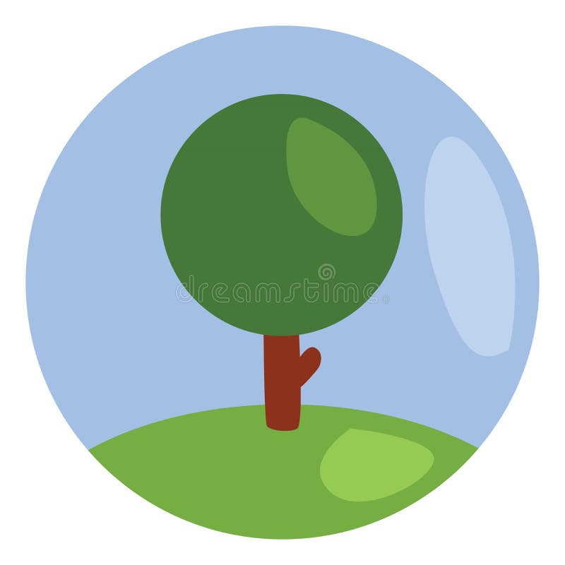 Green tree, icon stock vector. Illustration of beautiful - 258930053