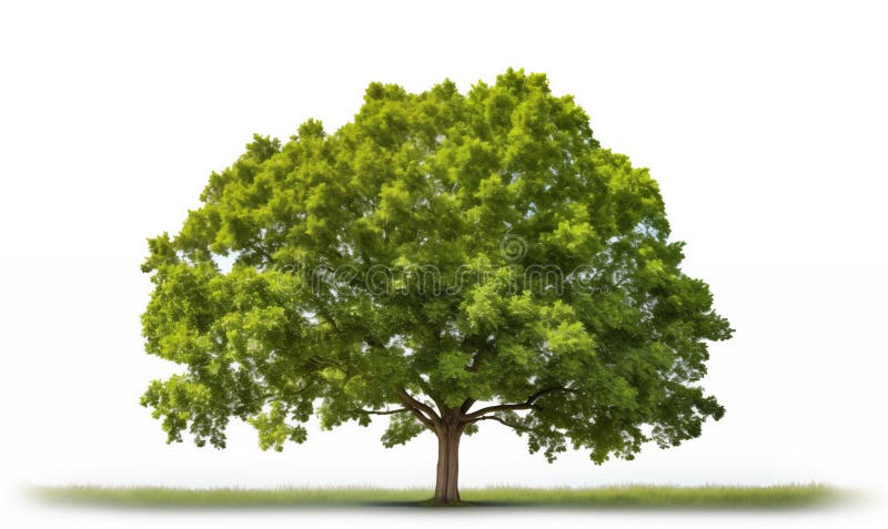 Green Tree Isolated on a White Background. 3d Rendered Illustration ...