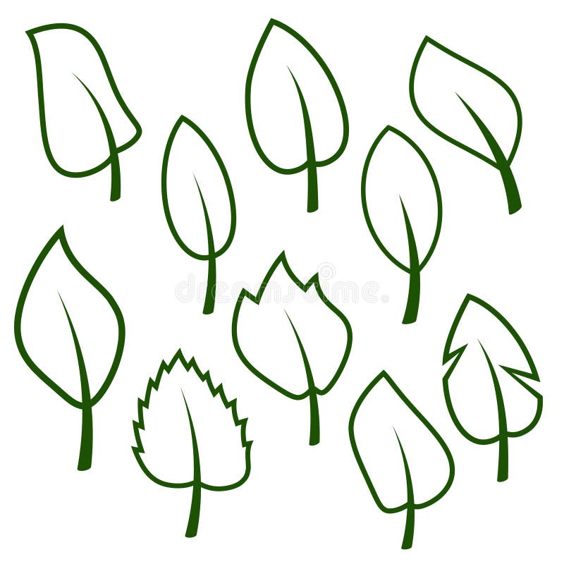 Green Tree Leaf Symbol Silhouette Stock Vector - Illustration of green ...