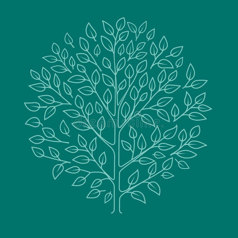 Green Tree. Line art stock vector. Illustration of cultivated - 249857220