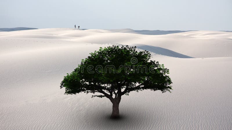 Green tree oasis stock illustration. Illustration of journey - 172407671