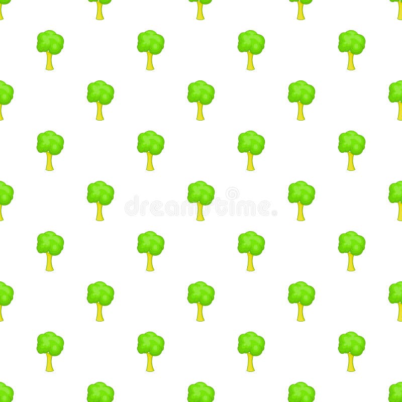 Green Tree Pattern, Cartoon Style Stock Vector - Illustration of ...