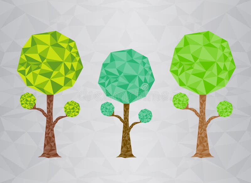 Green Tree Polygon Vector Illustration Stock Vector - Illustration of ...
