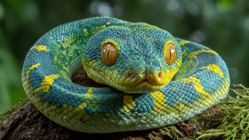 Mangrove Snake Opening Mouth Showing Forked Tongue Stock Photo - Image ...