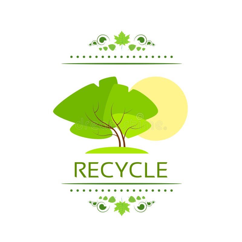 Green Tree Recycle Flat Eco Icon Vector Stock Vector - Illustration of ...