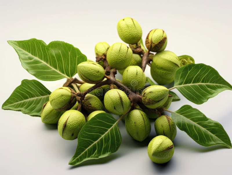 Green Tree with Several Clusters of Nuts Hanging from Its Branches ...