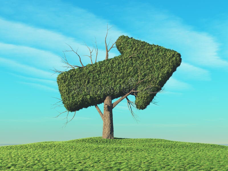 A Green Tree in the Shape of an Arrow Stock Illustration - Illustration ...