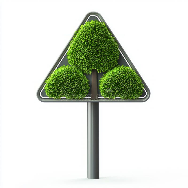 Green Tree Sign Design stock illustration. Illustration of ecology ...