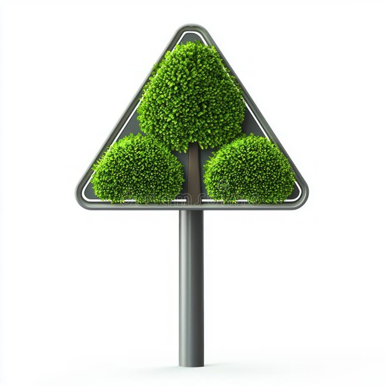Green Tree Sign Design stock illustration. Illustration of ecology ...