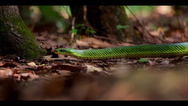 Green tree snake stock video. Video of poisonous, python - 346037331