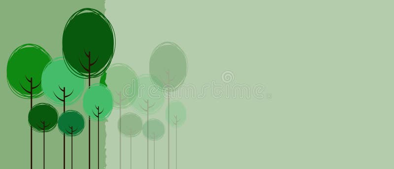 Green Tree with Spring Background Vector. Vector Background for Banner ...