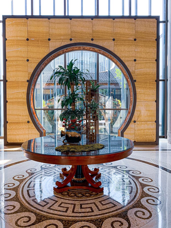 The Beautiful Green Tree on the Table Stock Image - Image of exterior ...