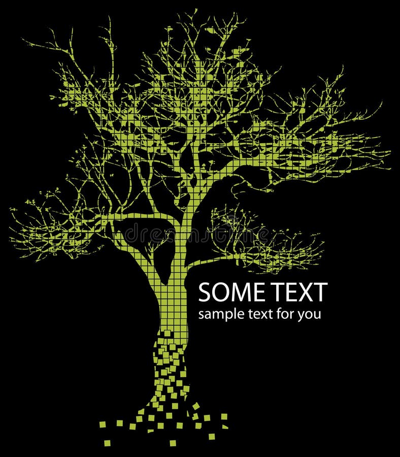 Green tree and text stock illustration. Illustration of clip - 14023433