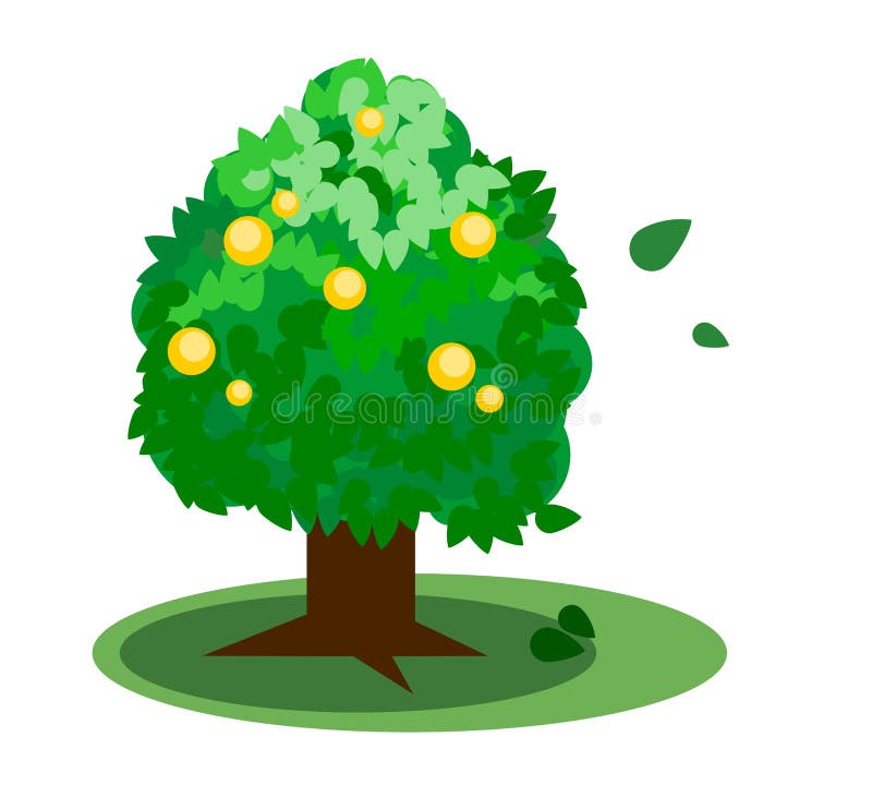 Green tree vector stock vector. Illustration of leaf - 55365644