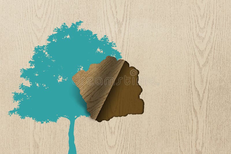 Green tree on wood texture stock illustration. Illustration of texture ...