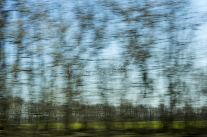 Green Trees - a Blurred Window View from Train in Stock Image - Image ...