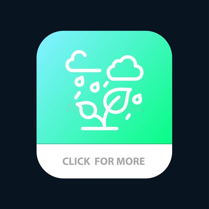 Green, Trees, Cloud, Leaf Mobile App Button. Android and IOS Line ...