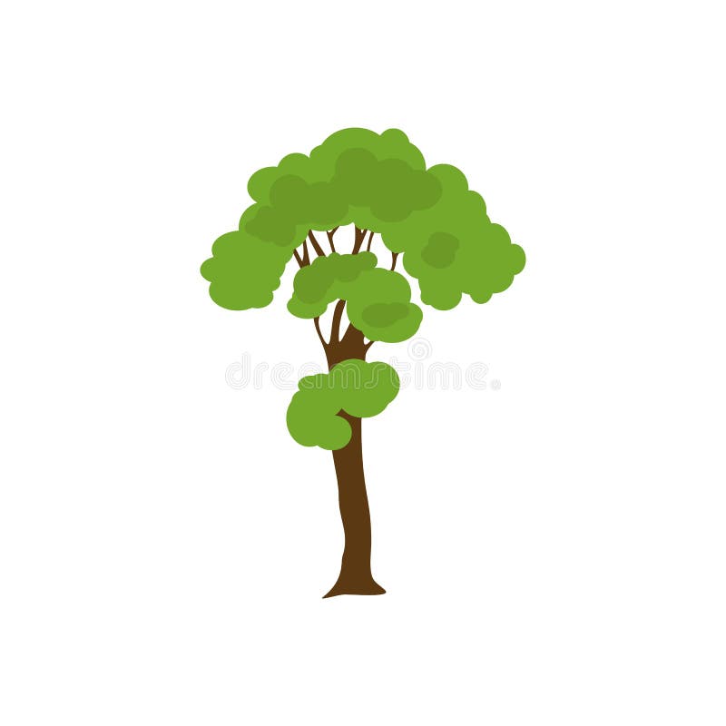 Green Trees Icon Design Isolated on White Background. Vector Stock ...