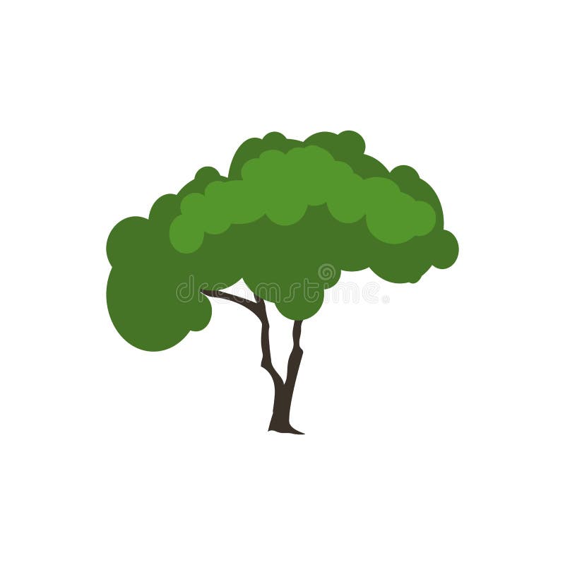 Green Trees Icon Design Isolated on White Background. Vector Stock ...