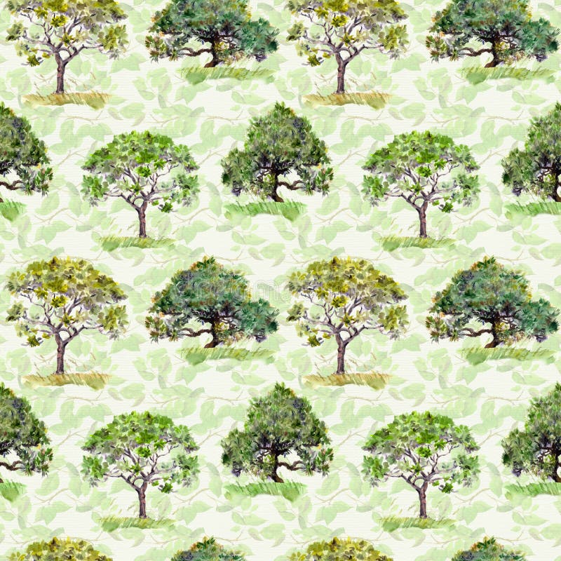 Green Trees. Park, Forest Pattern. Repeating Background with Leaves ...