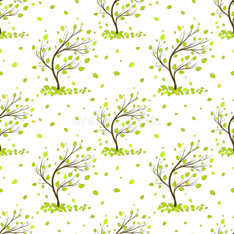 Green Trees Seamless Pattern Vector Background Stock Vector ...