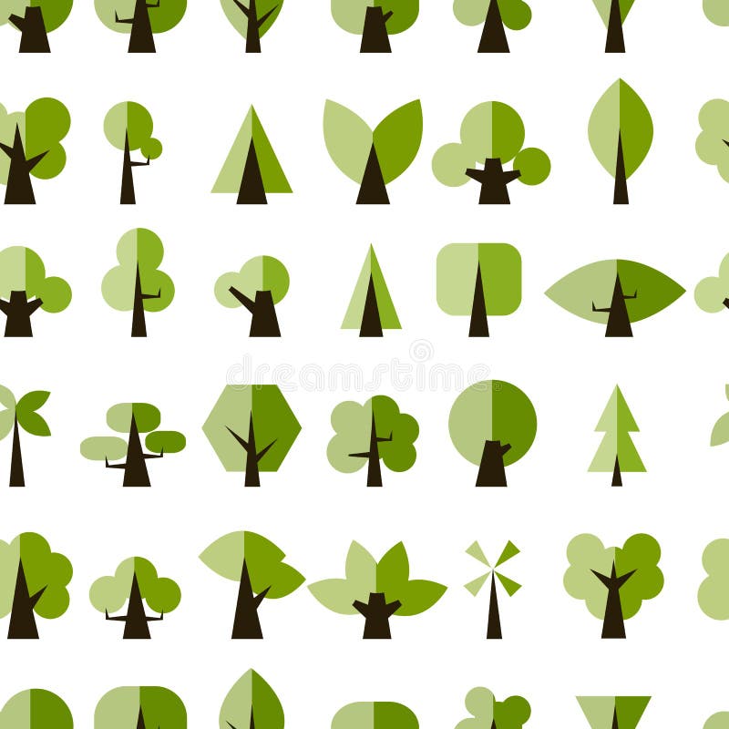 Green Trees, Seamless Pattern for Your Design Stock Vector ...
